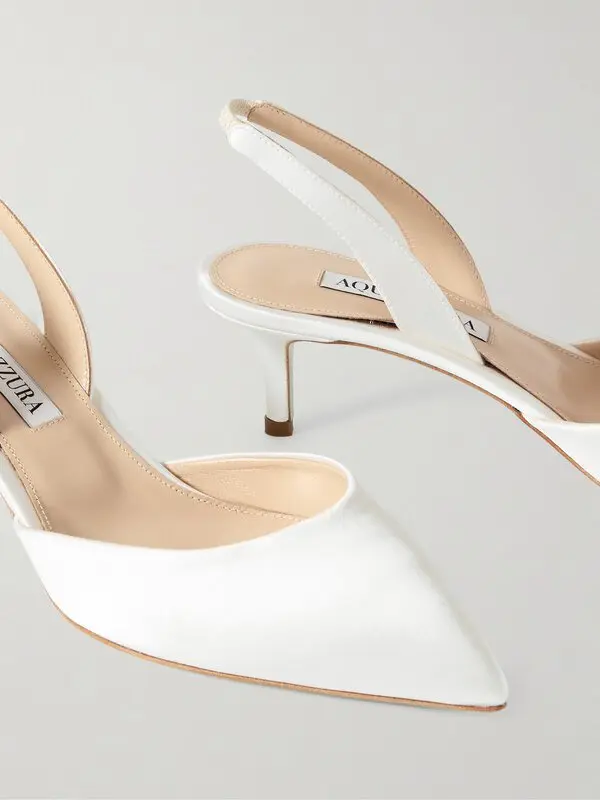 AQUAZZURA So Nude 50 Satin Slingback Pumps