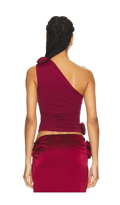 Lioness Rendezvous One Shoulder Top - Burgundy