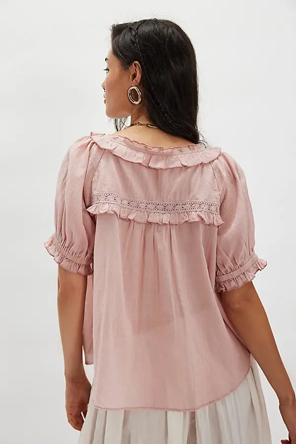 Free People Sweet Nothings Blouse - Pale Mauve