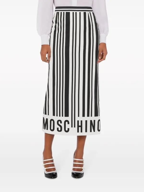 Moschino Print Striped Skirt
