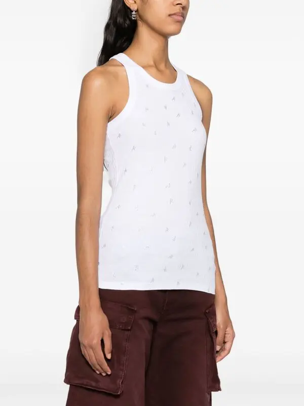 Attico Rhinestone Logo Tank Top