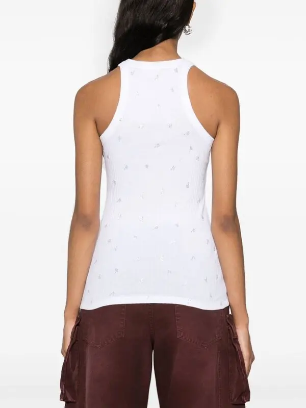 Attico Rhinestone Logo Tank Top