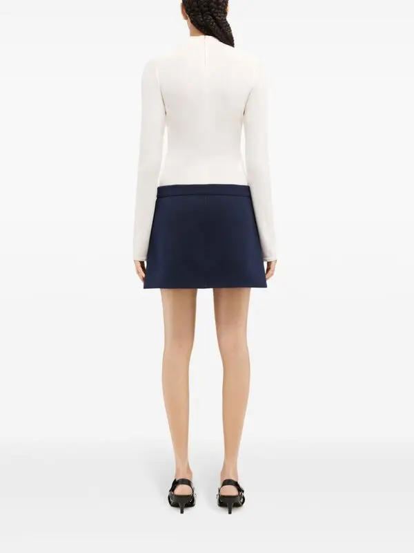 COURREGES Logo-appliqué Twill Mini Skirt - Blue
