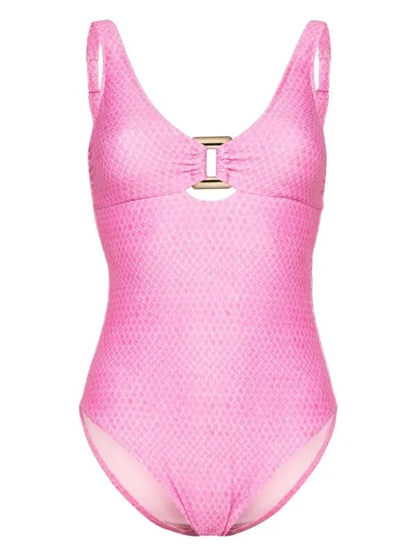 Heidi Klein Guana Island Snake-print Swimsuit - Pink