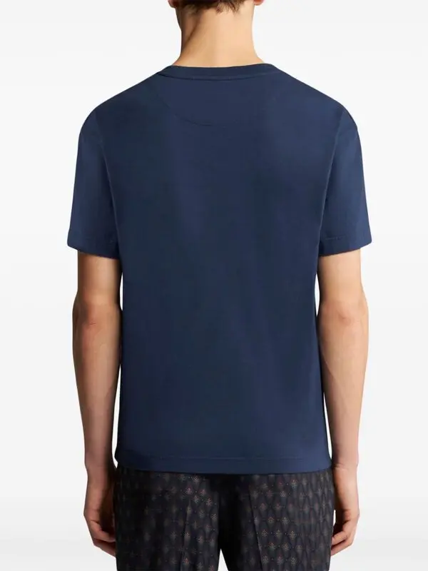Etro T-shirt With Pegaso Embroidery - Blue