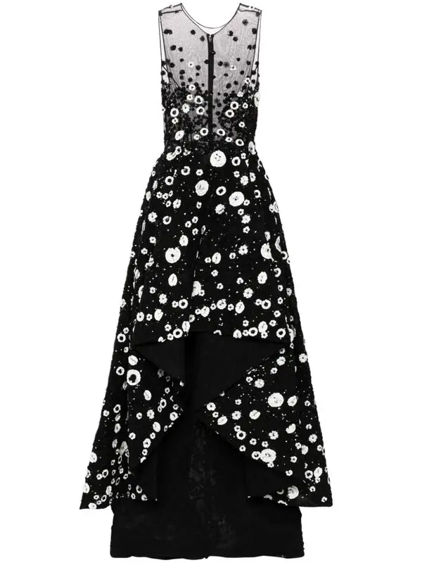 SAIID KOBEISY Beaded High-low Gown