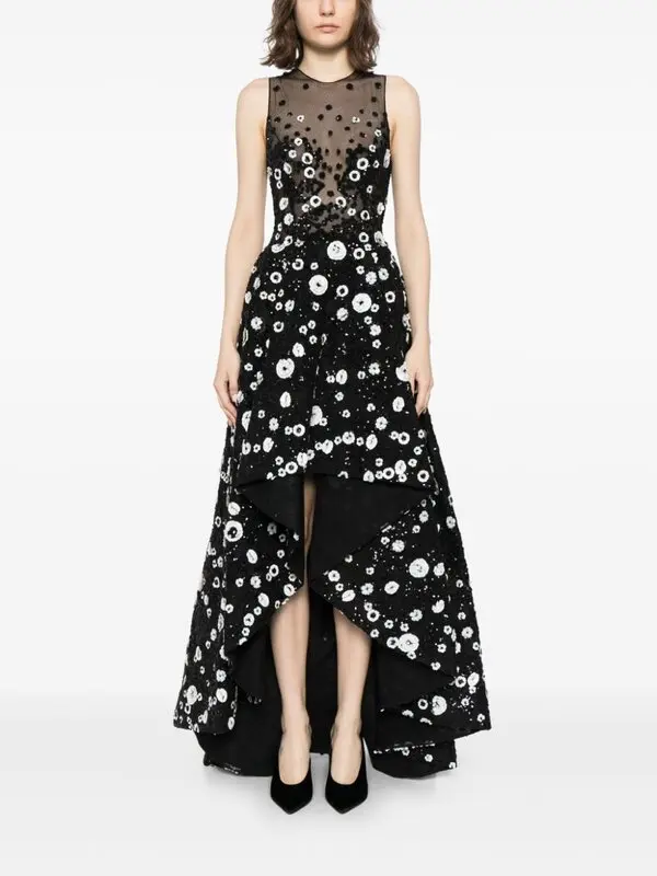 SAIID KOBEISY Beaded High-low Gown