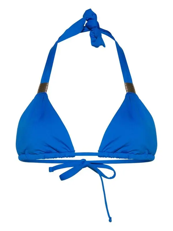 Heidi Klein Gathered-detail Triangle Bikini Top - Blue