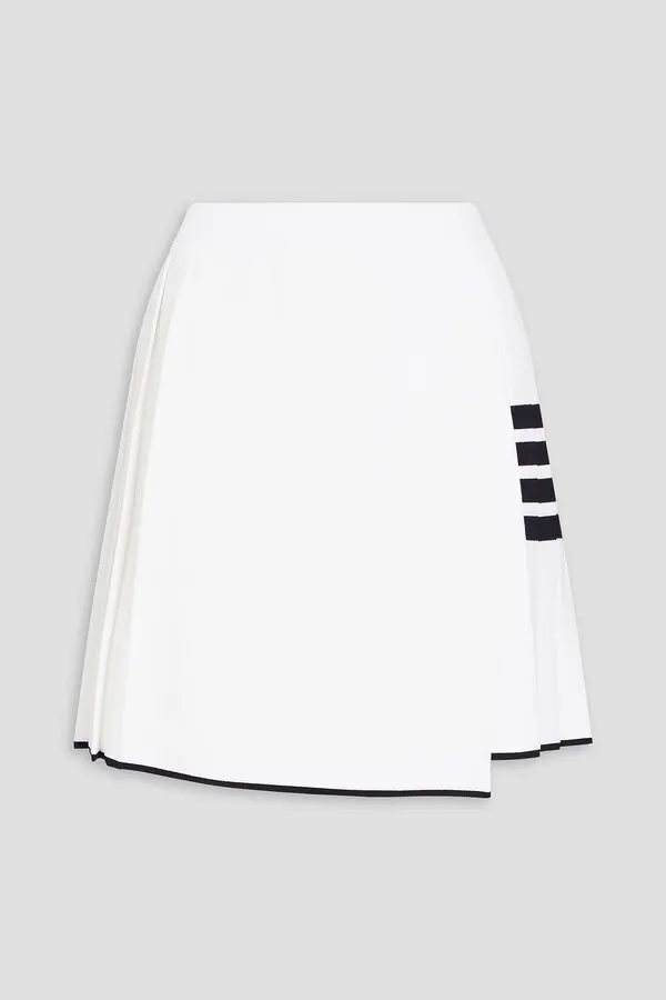 Thom Browne Wrap-effect Pleated Mini Skirt - Off-white