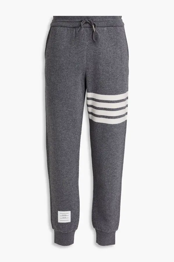 Thom Browne Cashmere-blend Track Pants - Gray