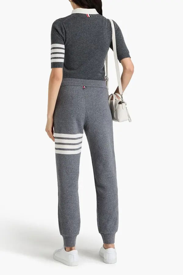 Thom Browne Cashmere-blend Track Pants - Gray