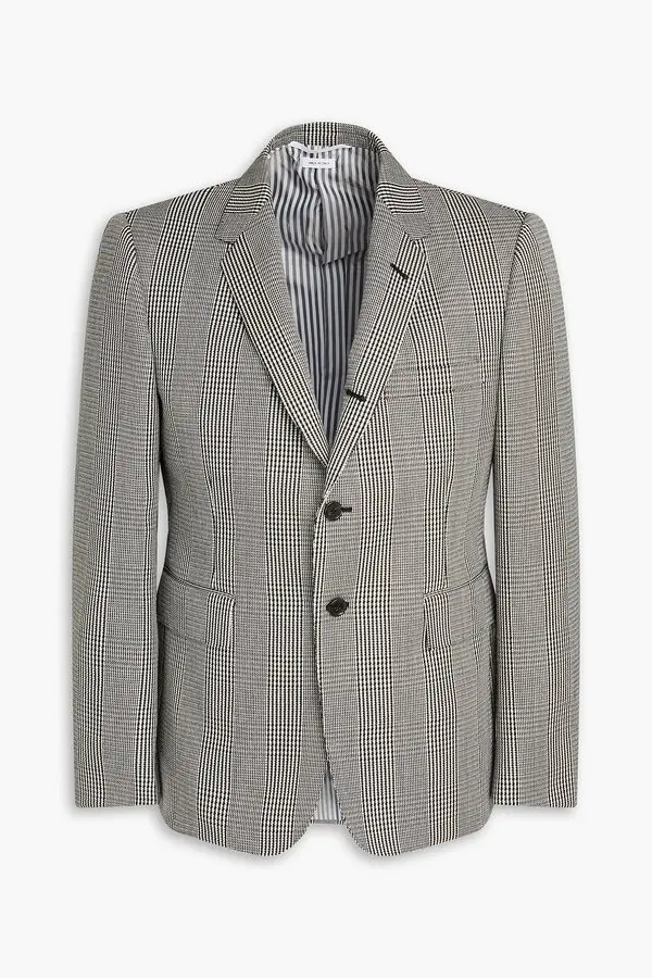 Thom Browne Prince Of Wales Checked Wool Blazer - Black
