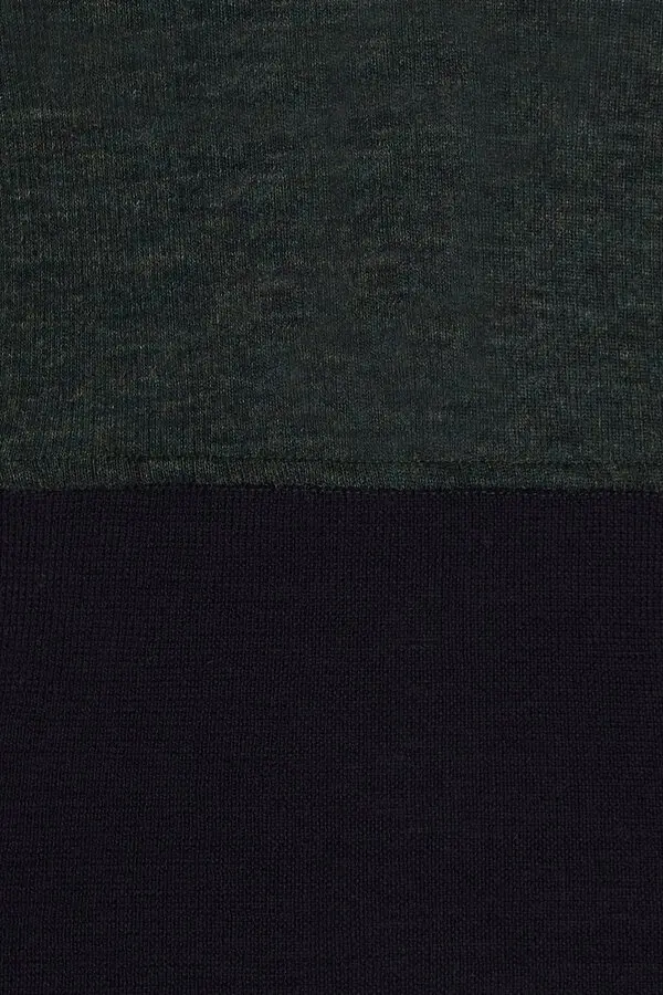 Thom Browne Twotone Ribbed Wool Turtleneck Top