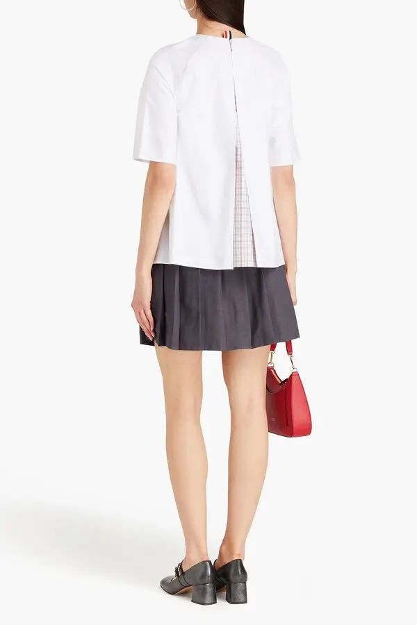 Thom Browne Oxford Paneled Cotton-poplin Top
