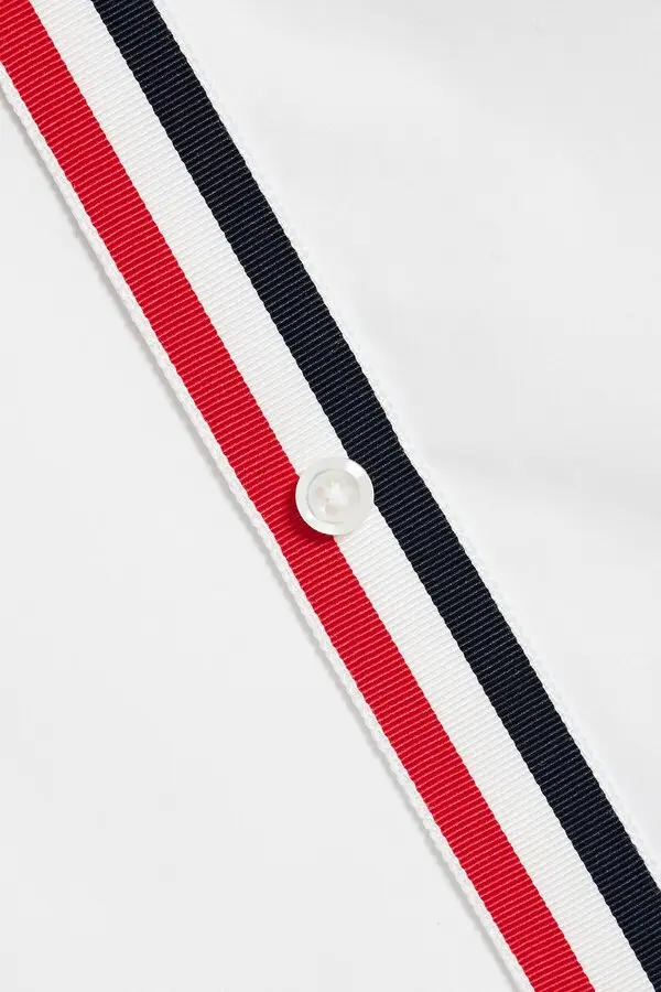 Thom Browne Cotton Poplin Shirt With Logo Appliqu