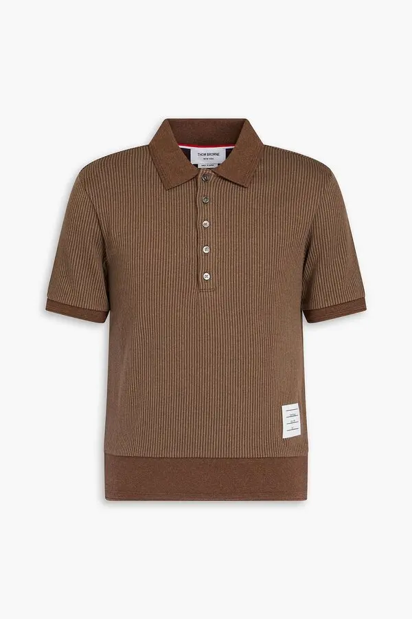 Thom Browne Ribbed Cotton Polo Shirt
