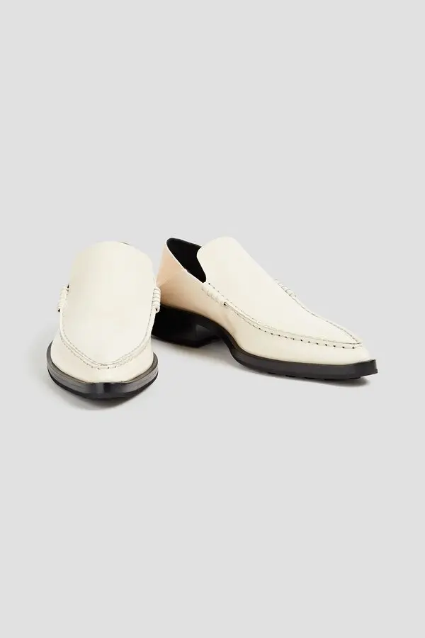 JIL SANDER Glossed-leather Loafers - Off-white