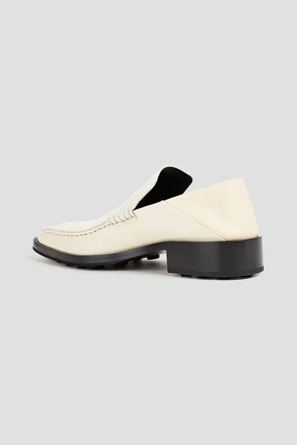 JIL SANDER Glossed-leather Loafers - Off-white