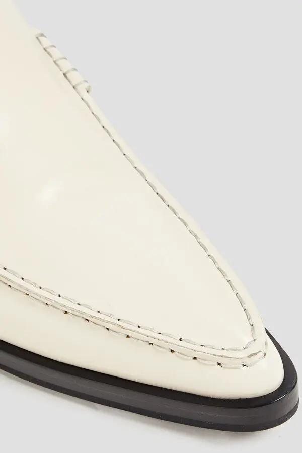 JIL SANDER Glossed-leather Loafers - Off-white