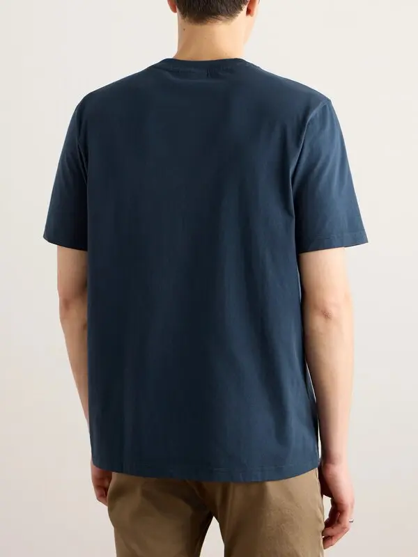 Nn07 Adam 3209 Logo-embroidered Pima Cotton-jersey T-shirt - Blue