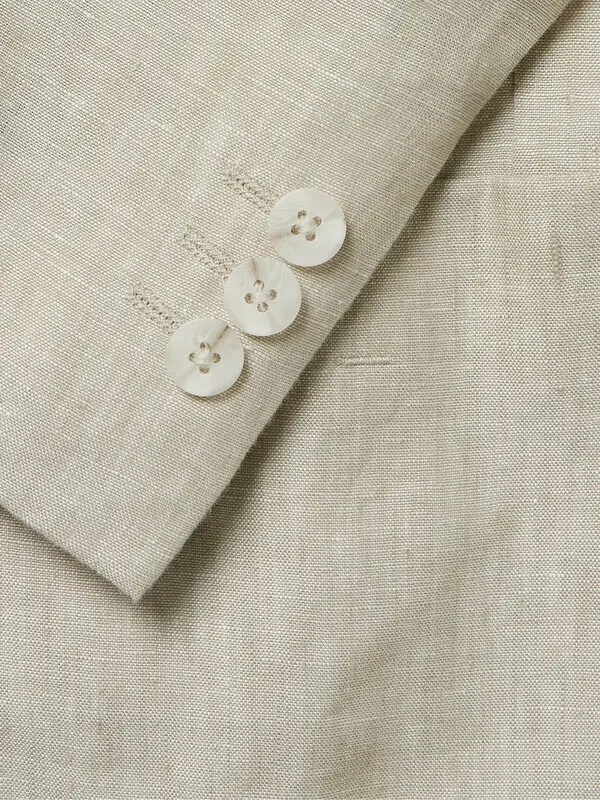 Frescobol Carioca Paulo Unstructured Linen Suit Jacket