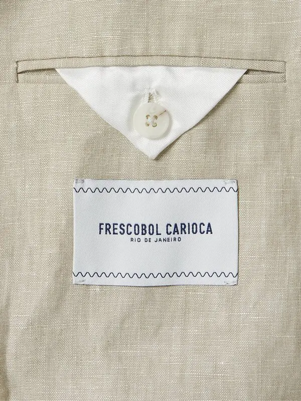 Frescobol Carioca Paulo Unstructured Linen Suit Jacket