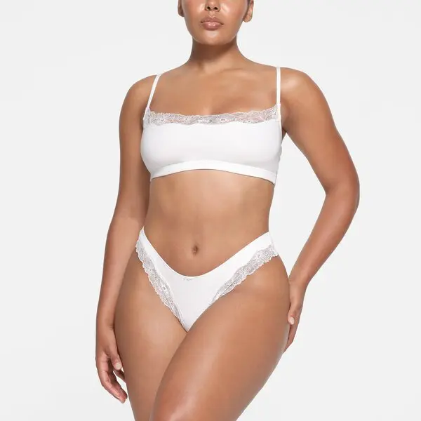 SKIMS Cotton Lace Scoop Bralette