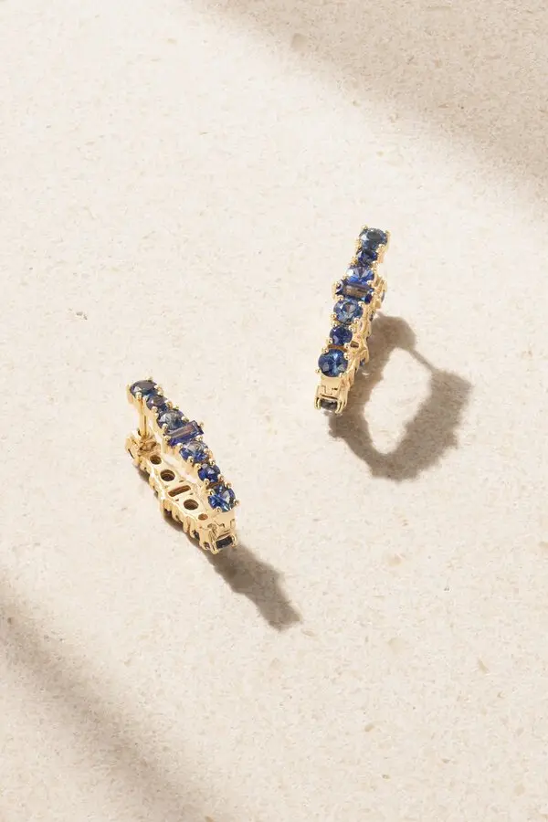 Ileana Makri Rivulet 18-karat Sapphire Hoop Earrings - Gold