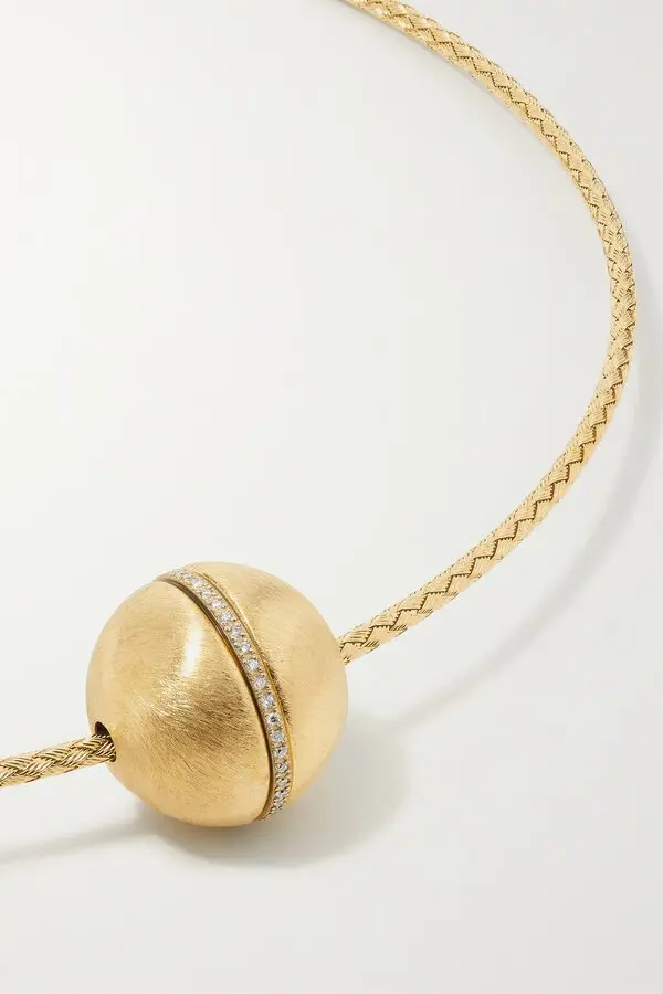 Lauren Rubinski 14-karat Diamond Sphere Necklace