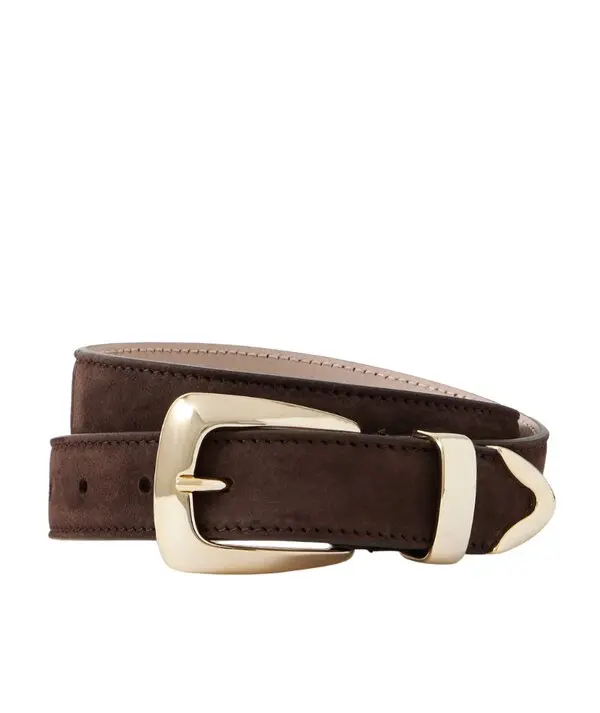 Khaite Benny Suede Belt - Brown
