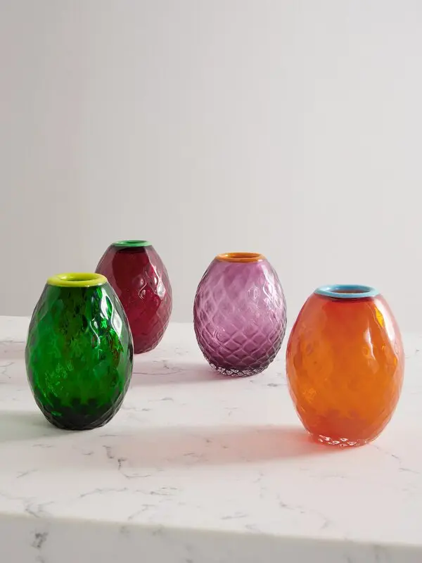 La DoubleJ Baby Egg Set Of Four Murano Glass Vases - Multi