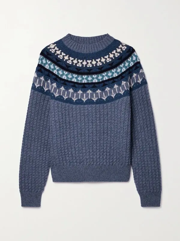 Loro Piana Noel Fair Isle Cable-knit Cashmere Sweater - Multi