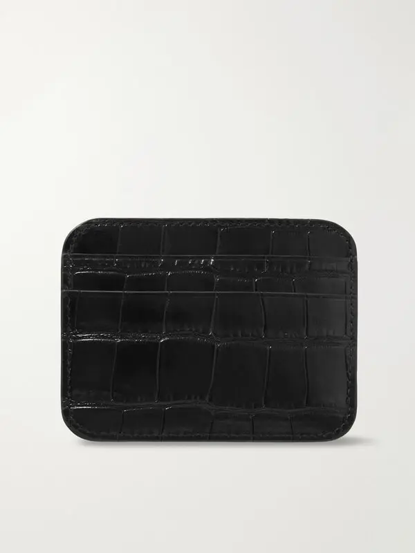 Balenciaga Cash Printed Croc-effect Leather Cardholder