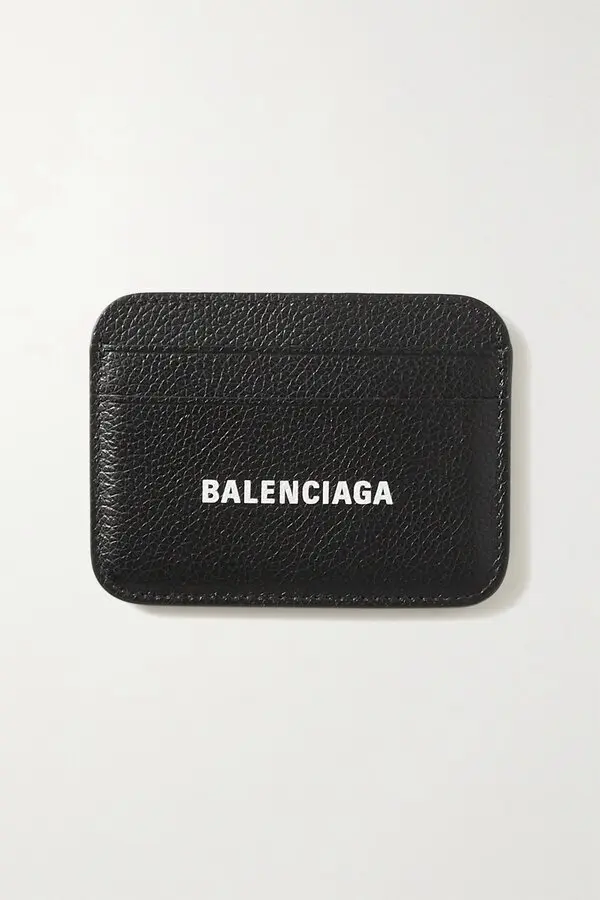 Balenciaga Cash Printed Textured-leather Cardholder - Black