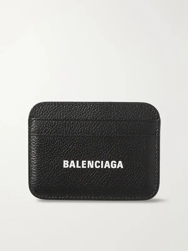 Balenciaga Cash Printed Textured-leather Cardholder - Black