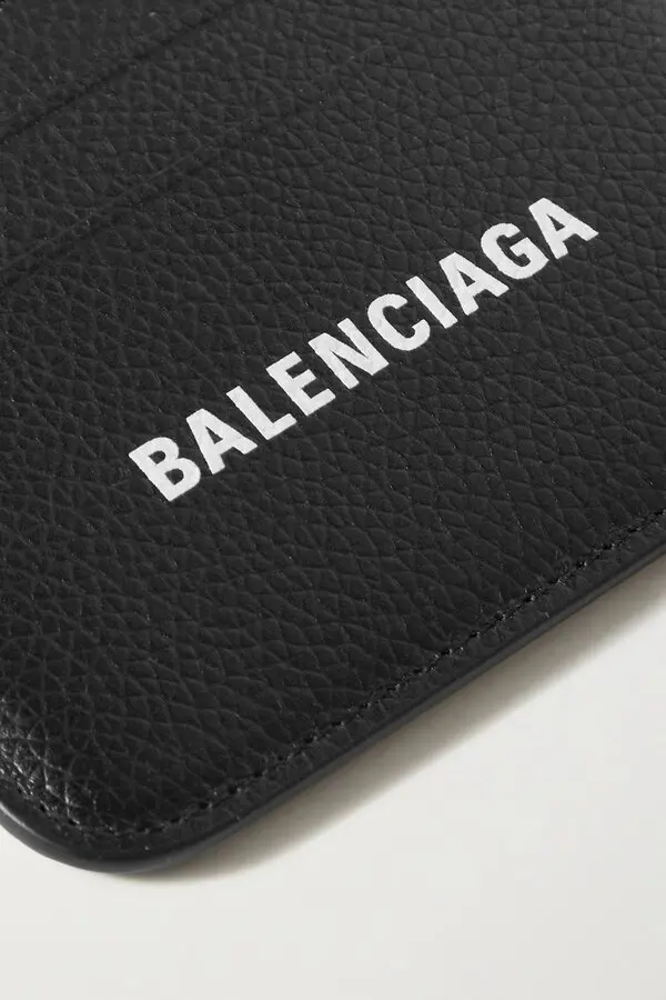 Balenciaga Cash Printed Textured-leather Cardholder - Black