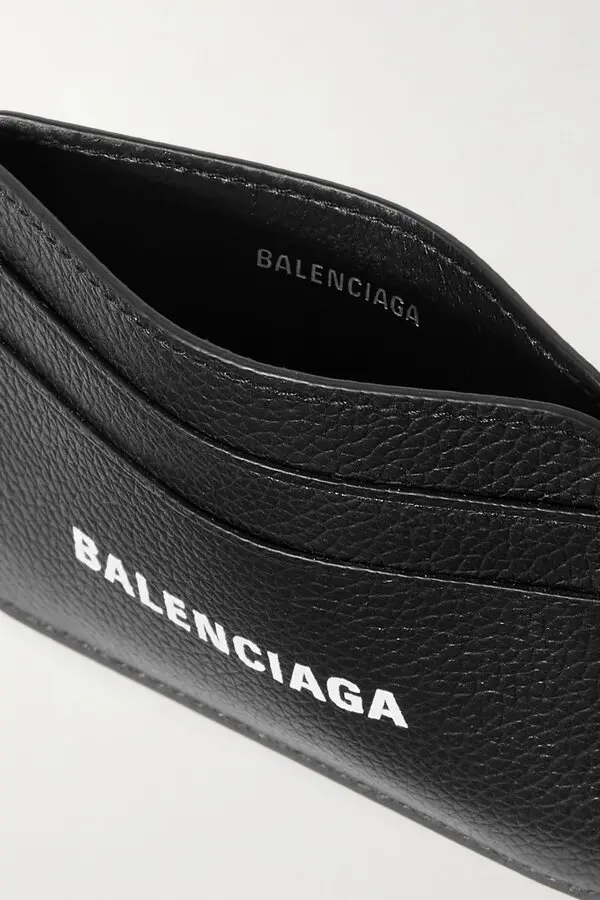 Balenciaga Cash Printed Textured-leather Cardholder - Black
