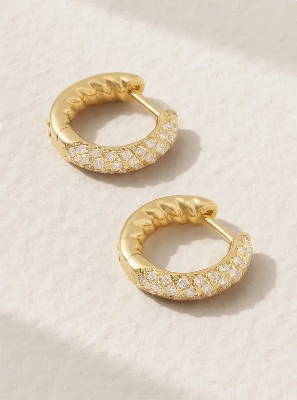 ANITA KO Zoe 18-karat Diamond Hoop Earrings - Gold