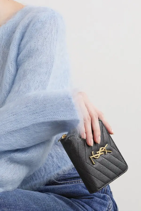 Saint Laurent Monogramme Quilted Textured-leather Wallet