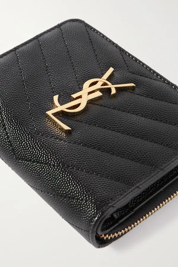 Saint Laurent Monogramme Quilted Textured-leather Wallet