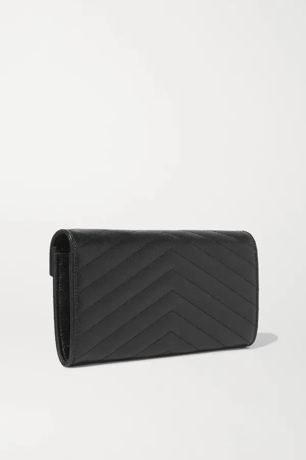 Saint Laurent Monogramme Quilted Textured-leather Wallet