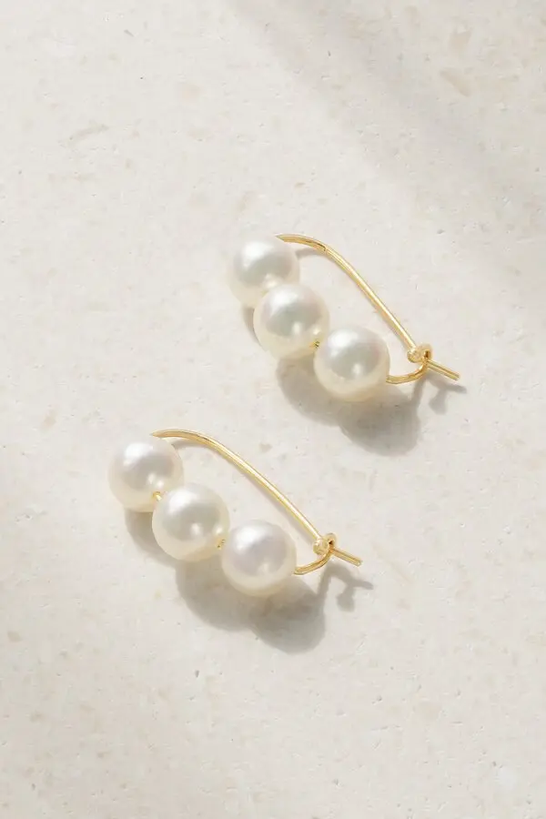 Mizuki 14-karat Pearl Earrings - Gold