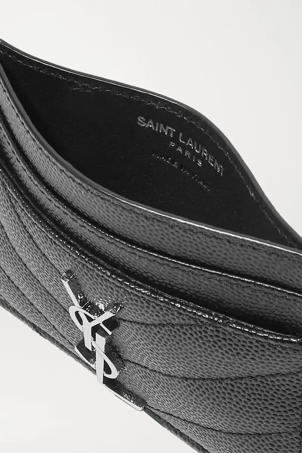 Saint Laurent Monogramme Quilted Textured-leather Cardholder