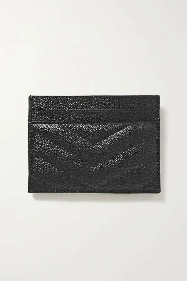 Saint Laurent Monogramme Quilted Textured-leather Cardholder