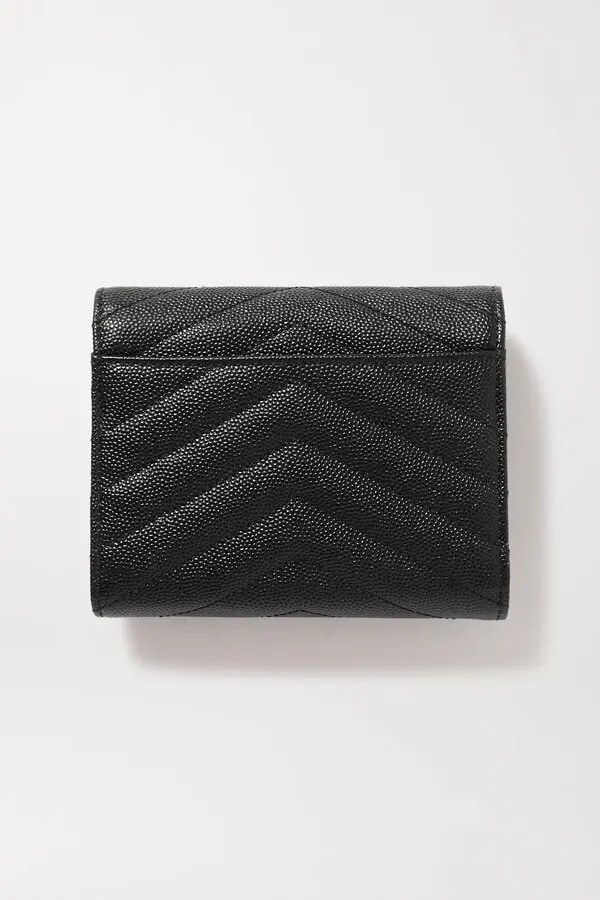 Saint Laurent Monogramme Quilted Textured-leather Wallet - Black