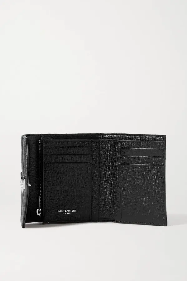 Saint Laurent Monogramme Quilted Textured-leather Wallet - Black