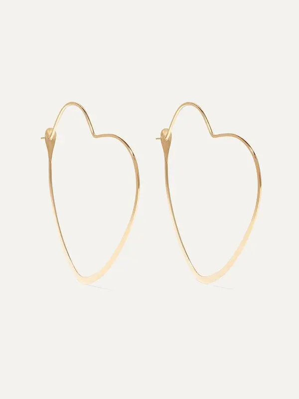 MELISSA JOY MANNING 14-karat Heart Hoop Earrings - Gold