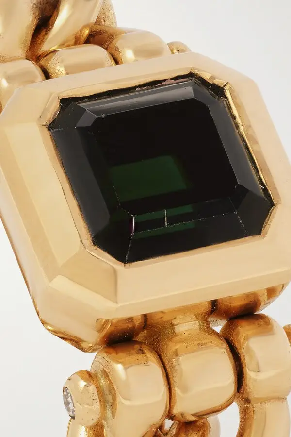 MAOR Curb Chain 18-karat Tourmaline Ring