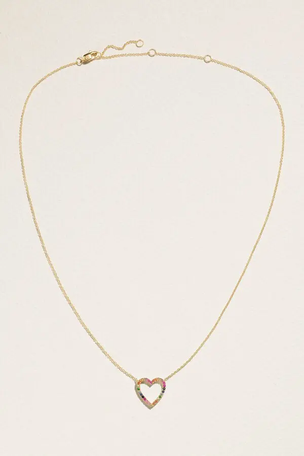 ROXANNE FIRST 14-karat Gold Sapphire Heart Necklace