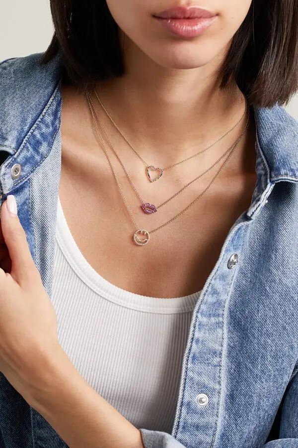 ROXANNE FIRST 14-karat Gold Sapphire Heart Necklace